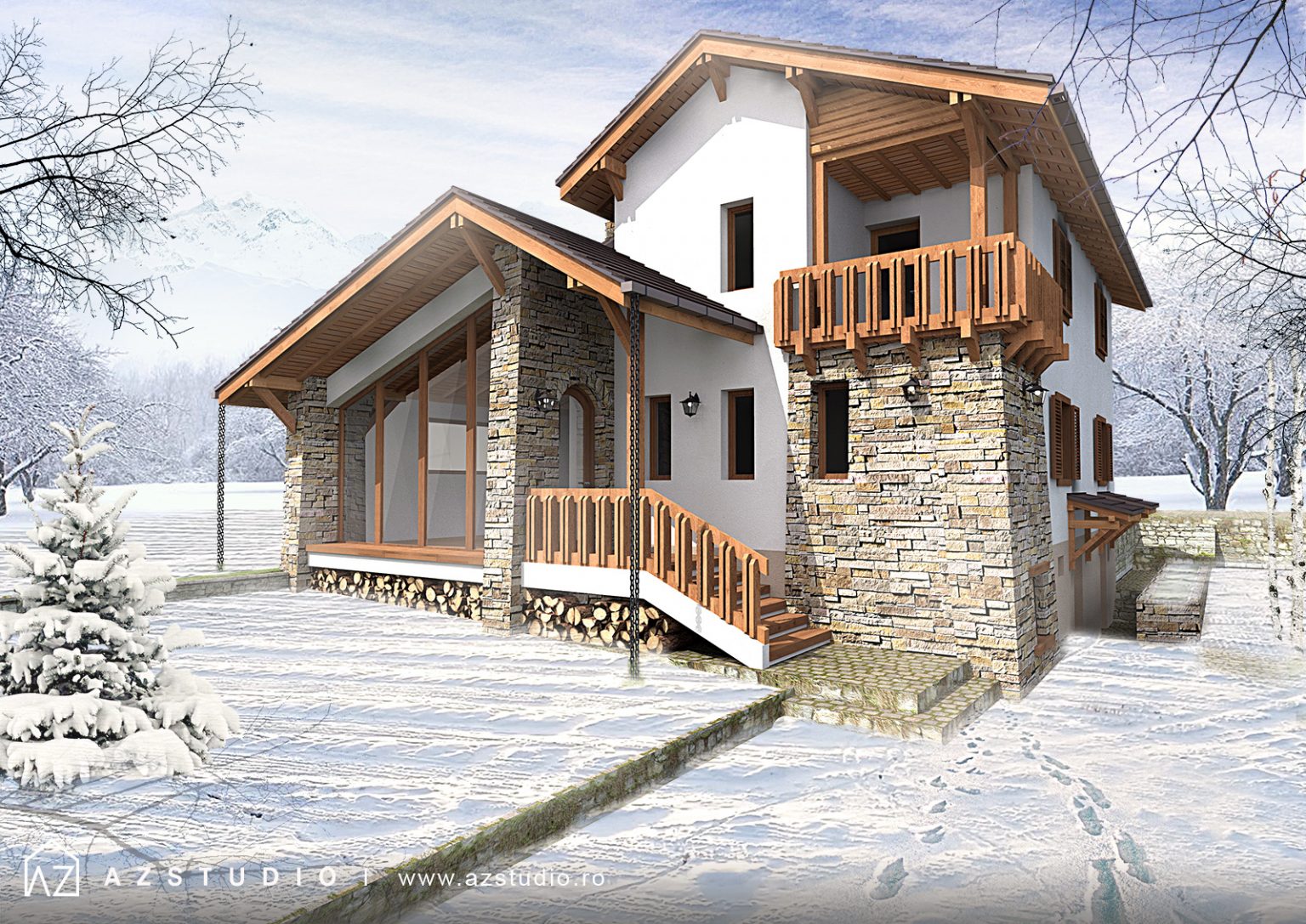 Casa de vacanta - proiect renovare constructie existenta, in stil montan.